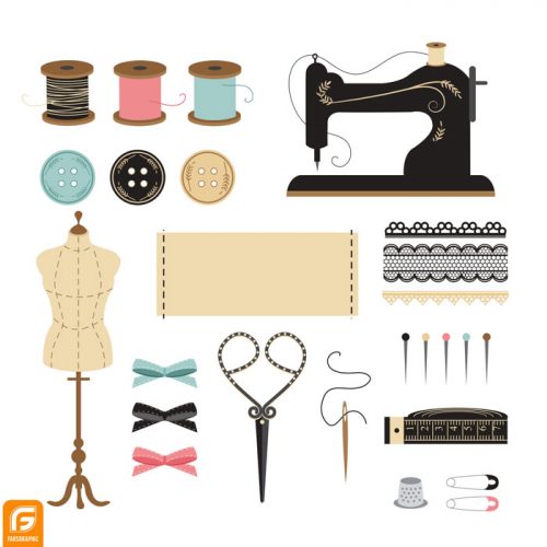 دانلود فایل لایه باز وسایل خیاطی Download Open Layer Sewing Objects